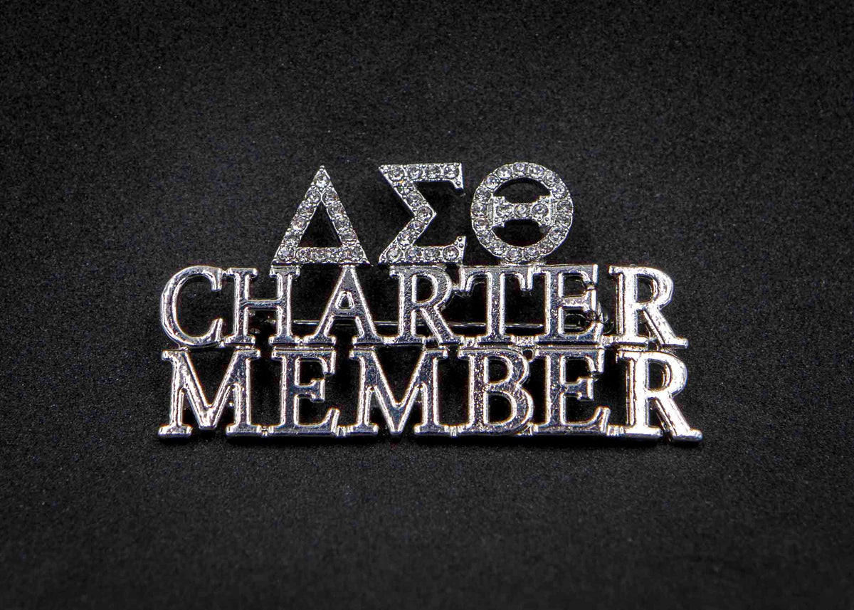 Greek Letters Charter Member Pin – Bling Queen Diva!